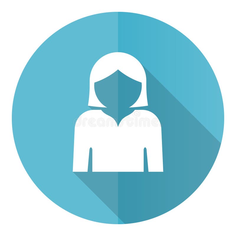 Avatar Blue Icon on White Background. Blue Flat Style Vector ...