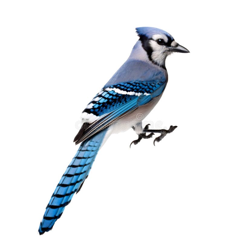 Profile of a Beautiful Blue Jay Bird Perching, Isolated on Transparent ...