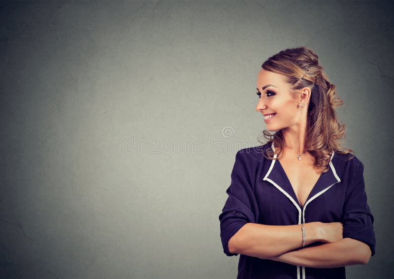 Profile of Beautiful Woman Smiling Stock Image - Image of independent ...