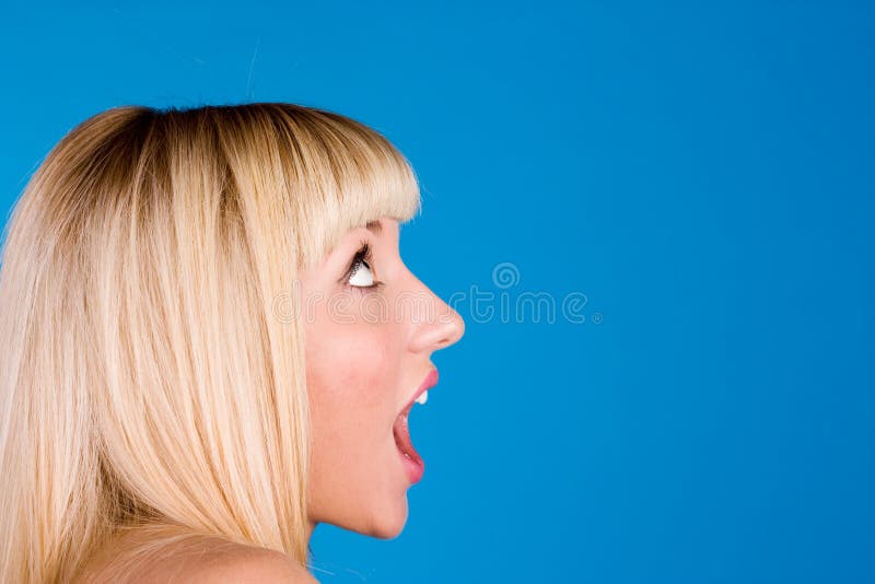 Profile Portrait of Young Blonde Stock Photo - Image of looking, female ...