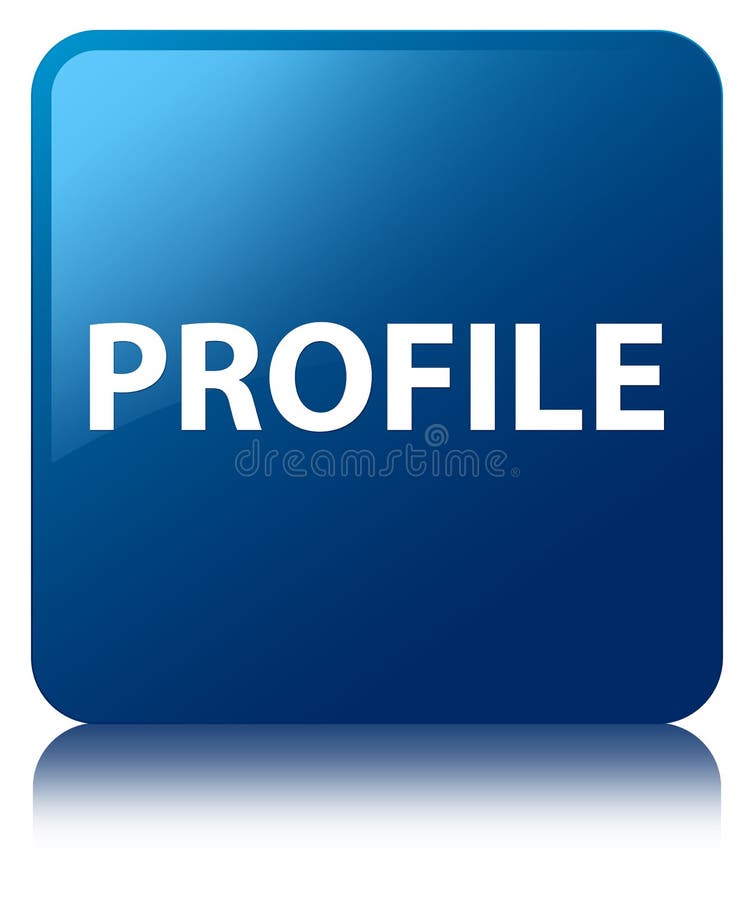 Profile blue square button stock illustration. Illustration of blue ...