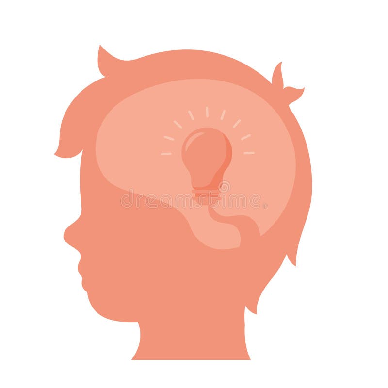 Profile Brain with Idea Illustration Stock Vector - Illustration of ...