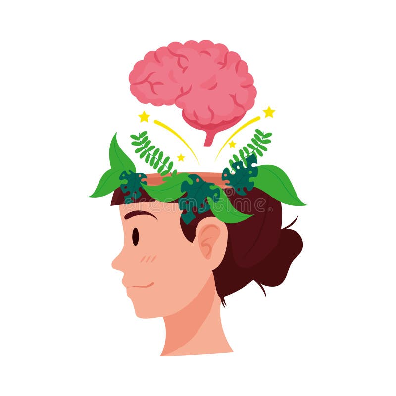 Profile brain illustration stock vector. Illustration of head - 289708956