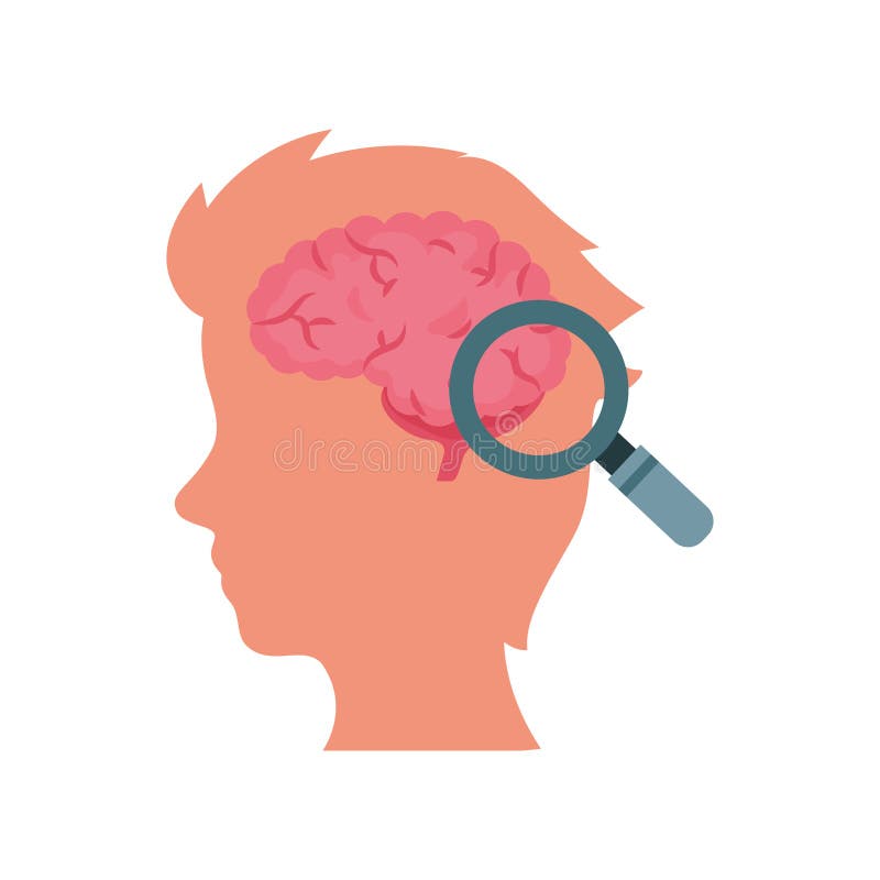 Brain Profile Icon Silhouette Stock Illustration - Illustration of ...
