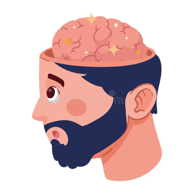 Profile brain man stock vector. Illustration of creativity - 291805531