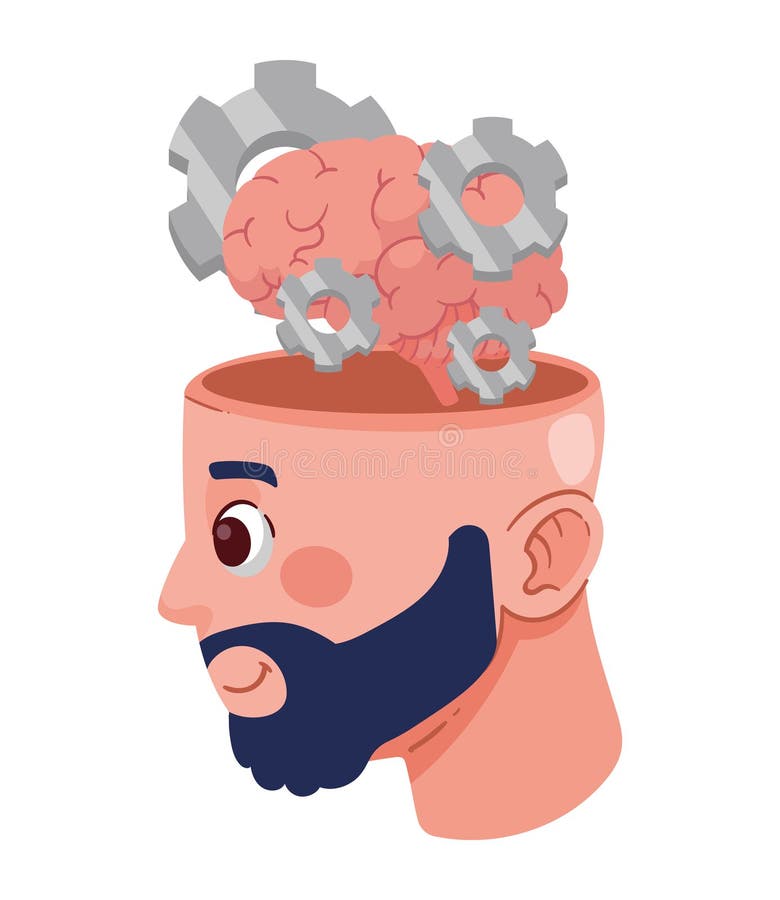 Profile brain process stock vector. Illustration of memory - 291805514