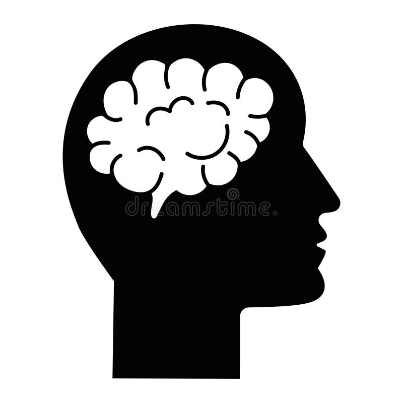 Profile brain silhouette stock vector. Illustration of creativity ...