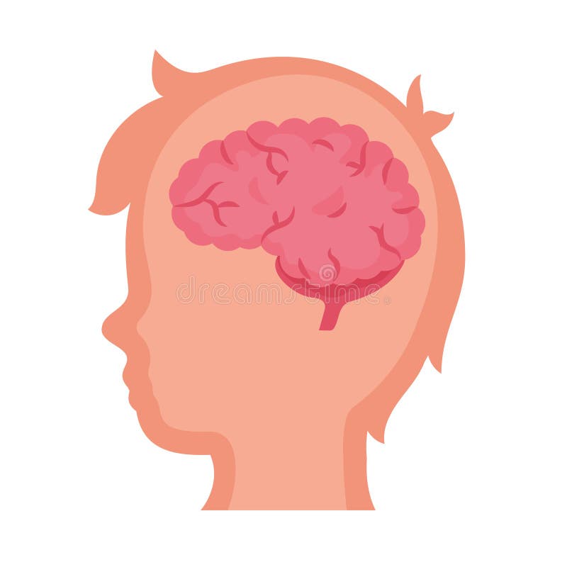 Brain Profile Icon Silhouette Stock Illustration - Illustration of ...