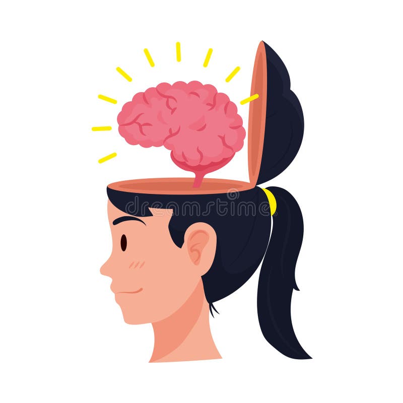Profile Brain Icon Human Illustration Stock Illustration - Illustration ...