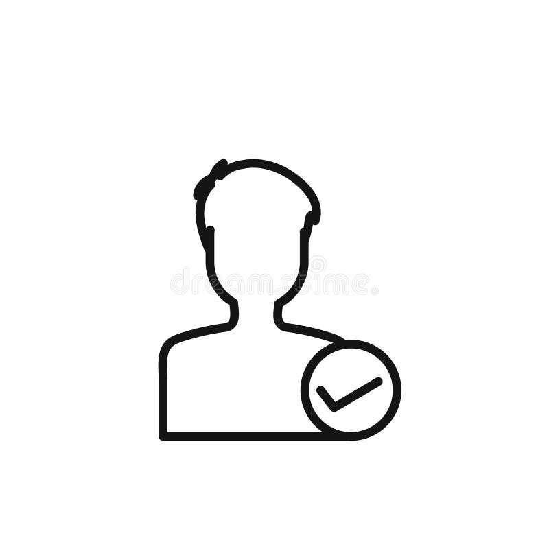 Profile Check Icon Outline Collection in Black Stock Vector ...