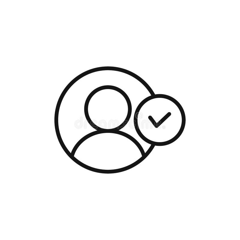 Profile Check Logo Sign Vector Outline Stock Vector - Illustration of ...