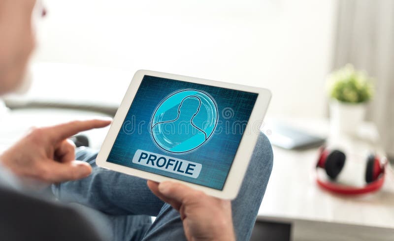 Profile Concept on a Tablet Stock Photo - Image of symbol, user: 222766650