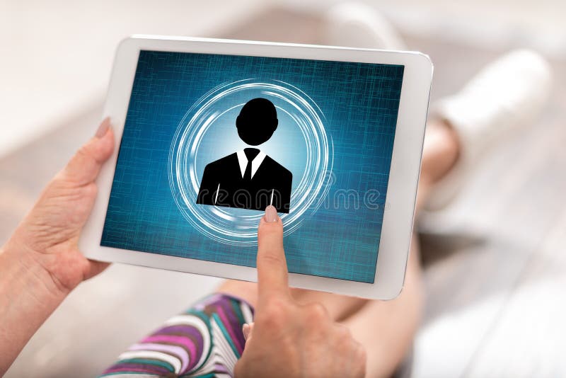Profile Concept on a Tablet Stock Image - Image of sign, identity ...