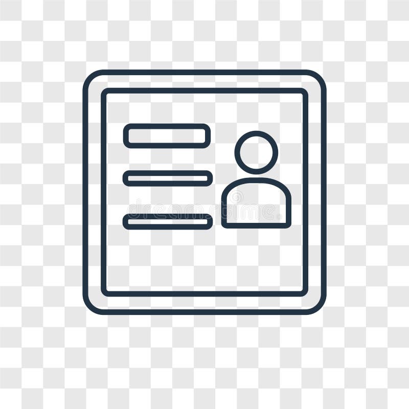 Profile Concept Vector Linear Icon Isolated on Transparent Background ...