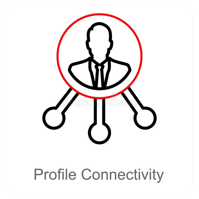 Profile Connectivity and Connection Icon Concept Stock Illustration ...
