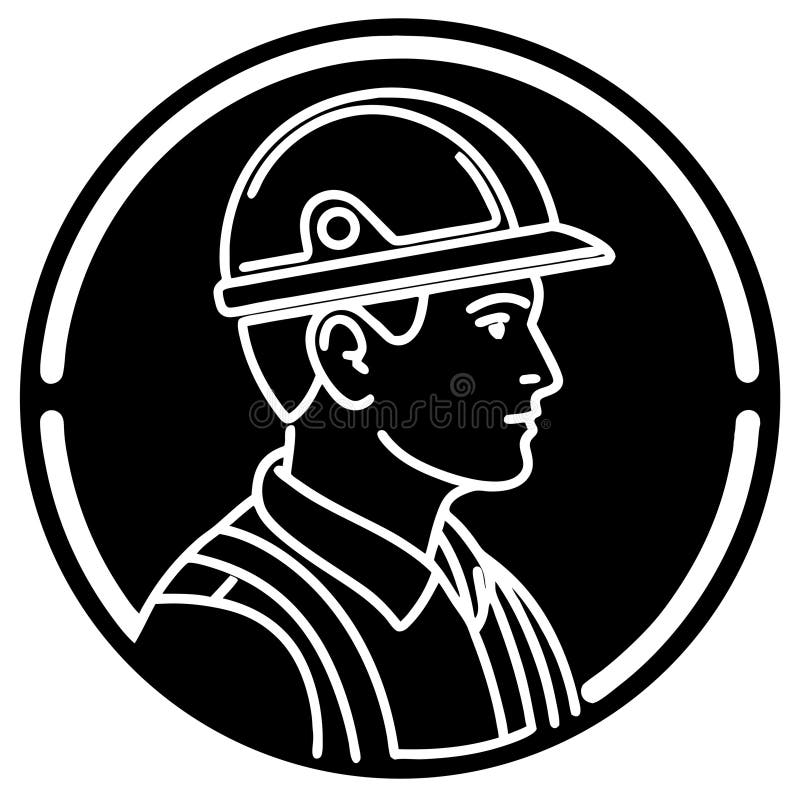 Profile of Construction Worker Wearing Hard Hat Silhouette for Safety ...