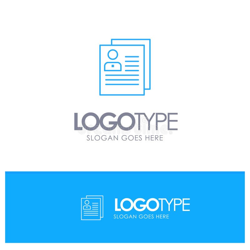 Profile, about, Contact, Delete, File, Personal Blue OutLine Logo with ...
