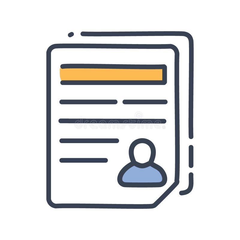 Profile Document Icon. Hand Drawn Style Icon of a Profile Document with ...