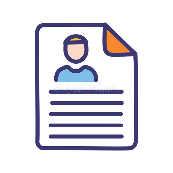 Profile Document Icon. Person Profile Document with Folded Corner, Data ...