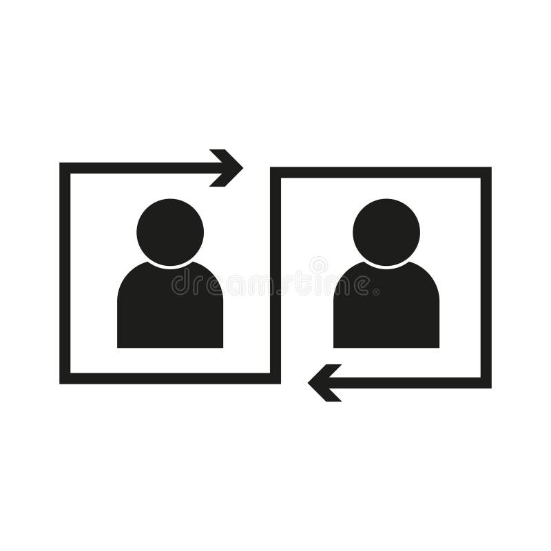 Profile Exchange Icons. User Swap Vector. Arrows and Avatars. Black and ...