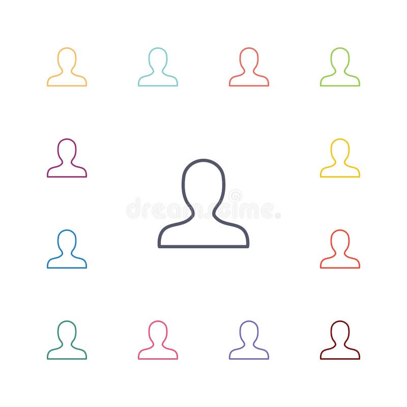 Profile flat icons set stock vector. Illustration of silhouette - 53687177