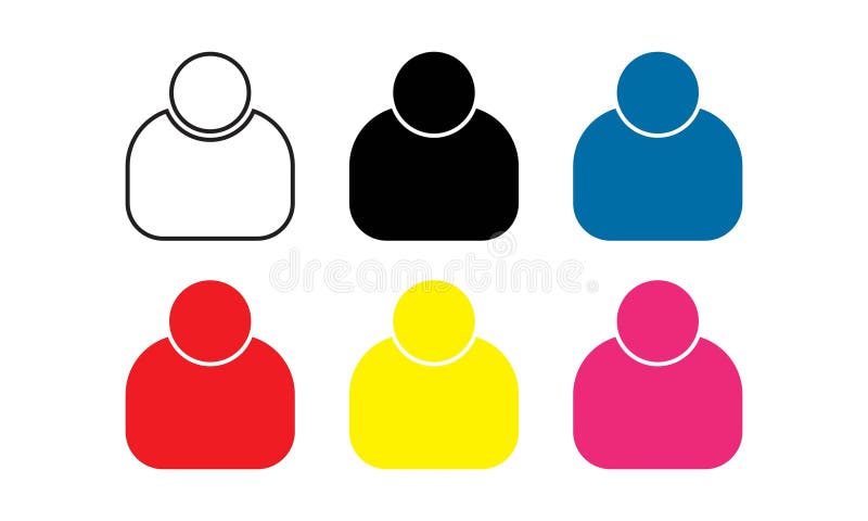 Profile Flat Set Icon Vector. User Isolated on White Background. User ...