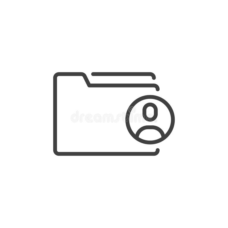 Profile folder line icon stock vector. Illustration of clipart - 234841869
