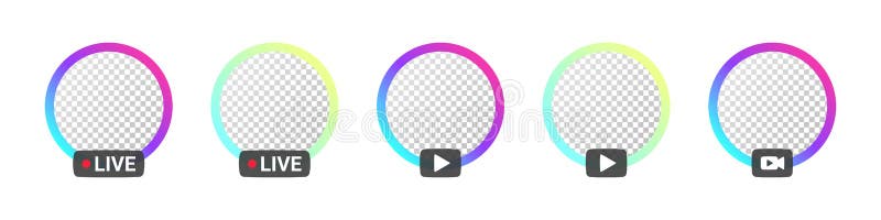 Profile Frame for Live Streaming. Live Streaming Icons. Video ...