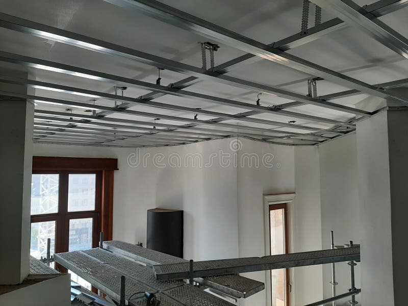 Profile Frame for Plasterboard on the Ceiling Stock Photo - Image of ...