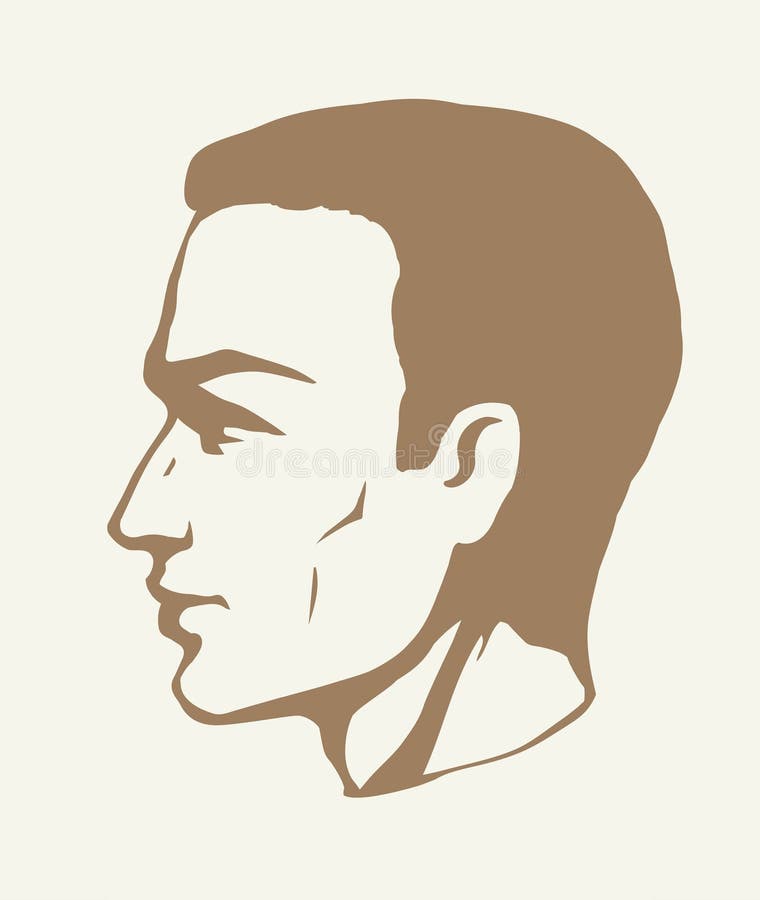 Profile of a Handsome Man. Vector Drawing Stock Illustration ...