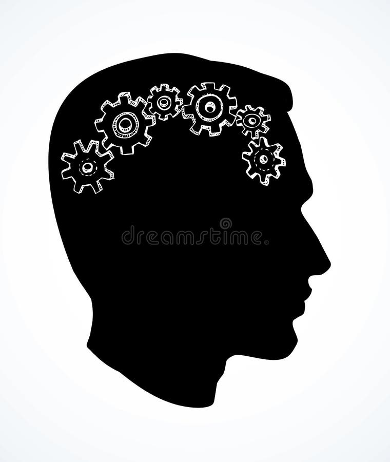Profile of a Handsome Thinking Man. Vector Drawing Stock Vector ...