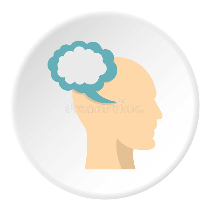 Profile of the Head with Cloud Inside Icon Circle Stock Vector ...