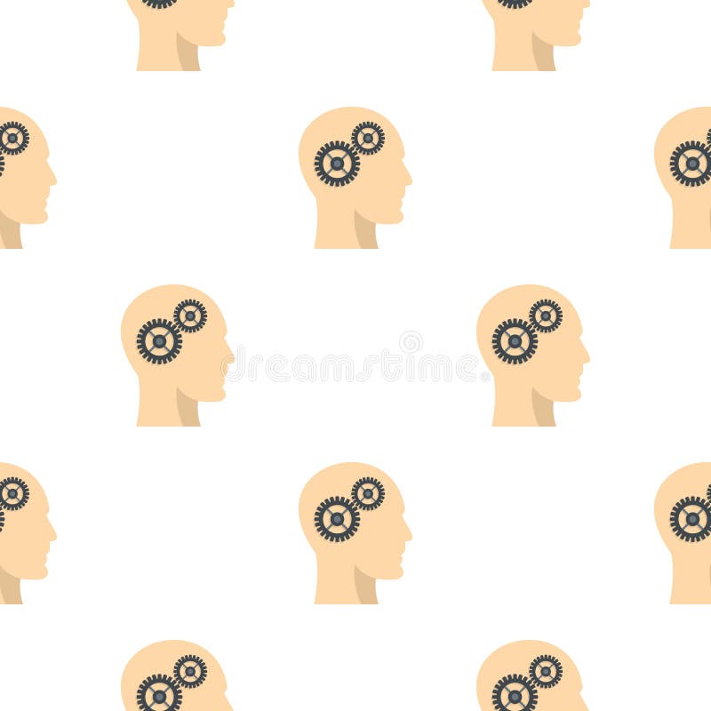 Profile of the Head with Gears Inside Pattern Stock Vector ...
