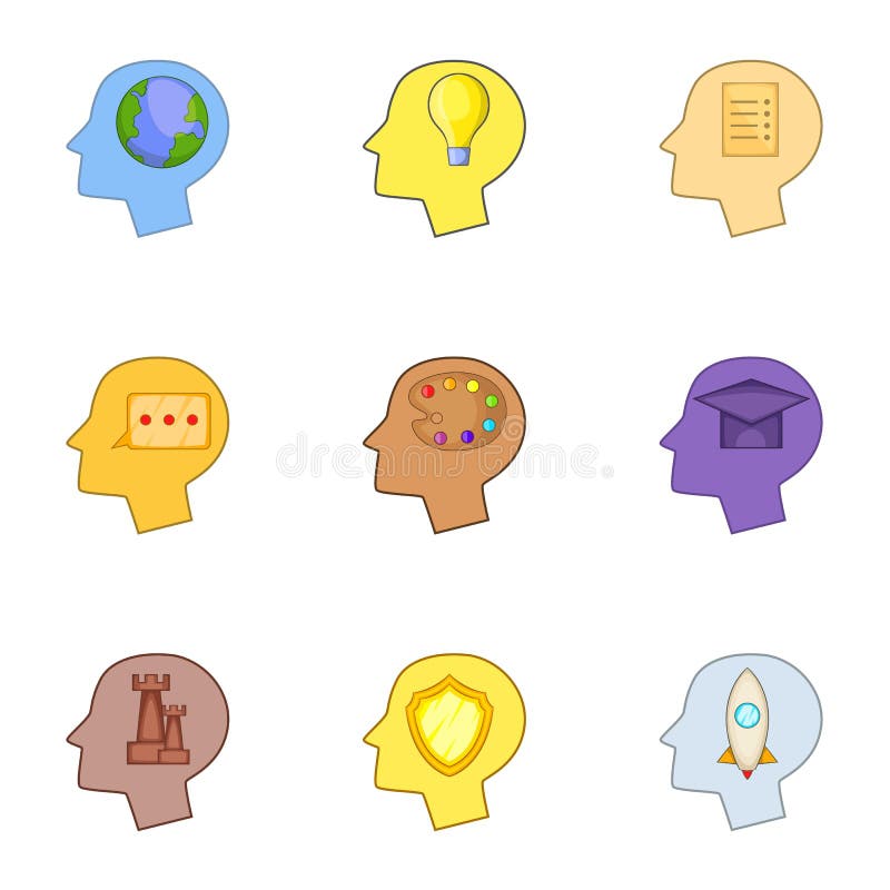 Profile of the Head Set Icons Stock Vector - Illustration of ...