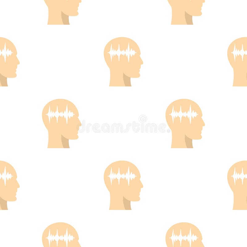 Profile of the Head with Sound Wave Inside Pattern Stock Vector ...