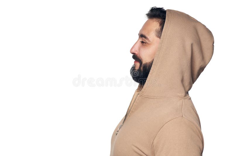 Profile of Hispanic Man in Casual Clothes with Hood on Stock Image ...