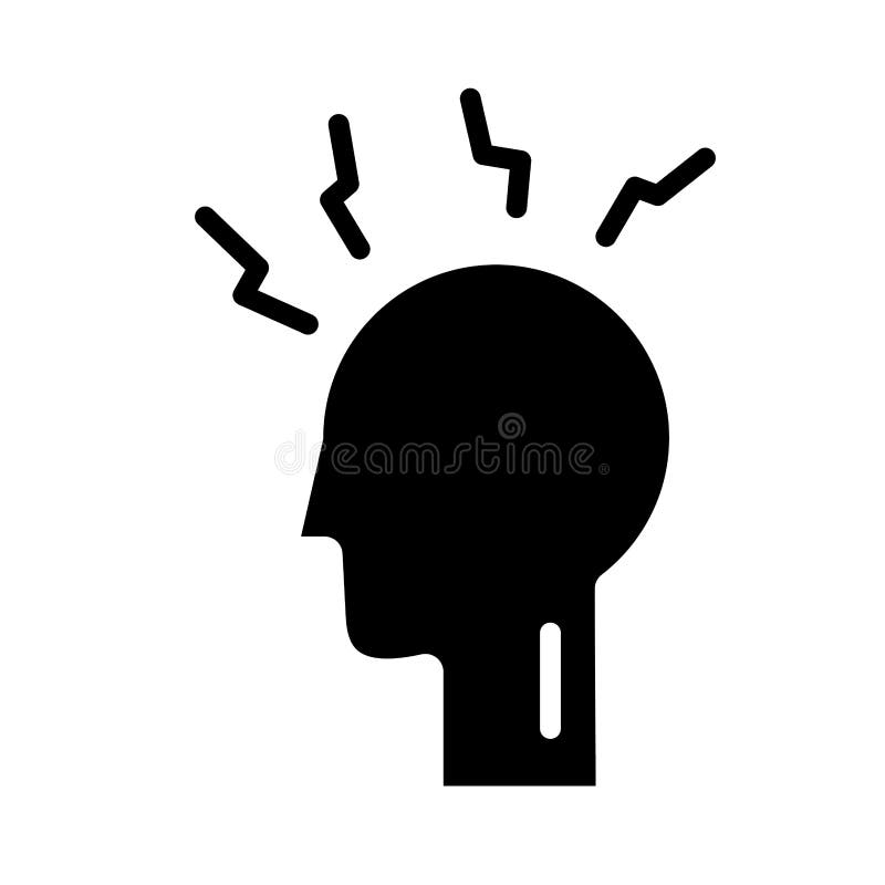 Human with Fever Line and Solid Icon. Man Head with High Temperature on ...