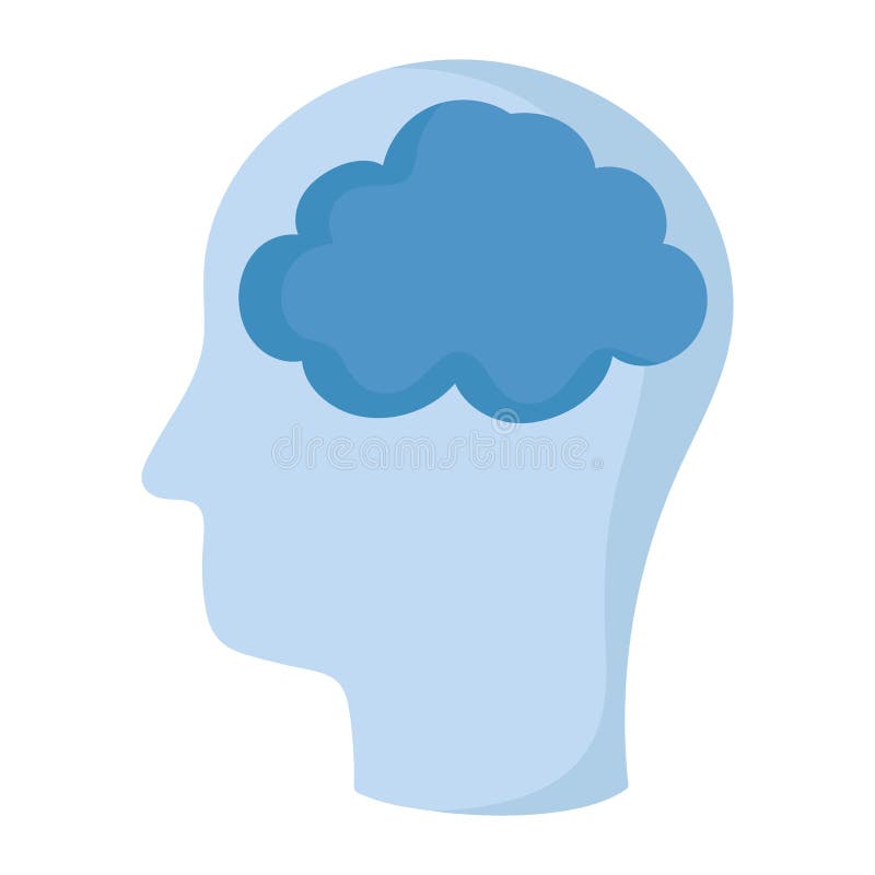 Profile Human Head and Brain Isolated Icon Style Stock Vector ...
