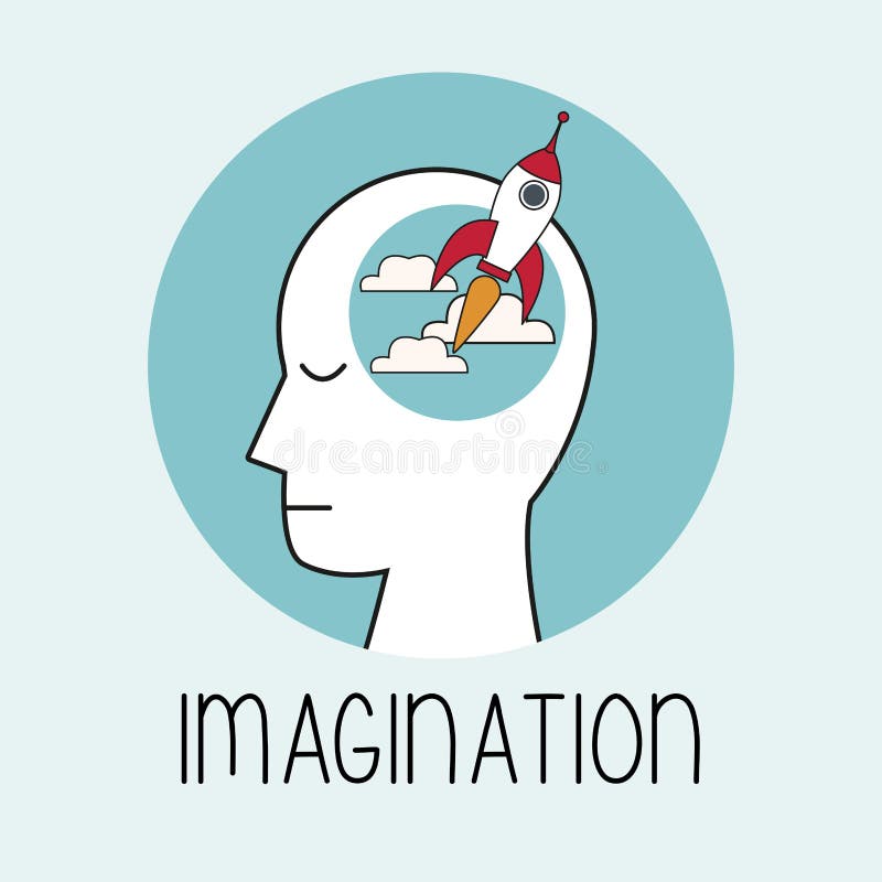 Profile Human Head Imagination Stock Vector - Illustration of ...