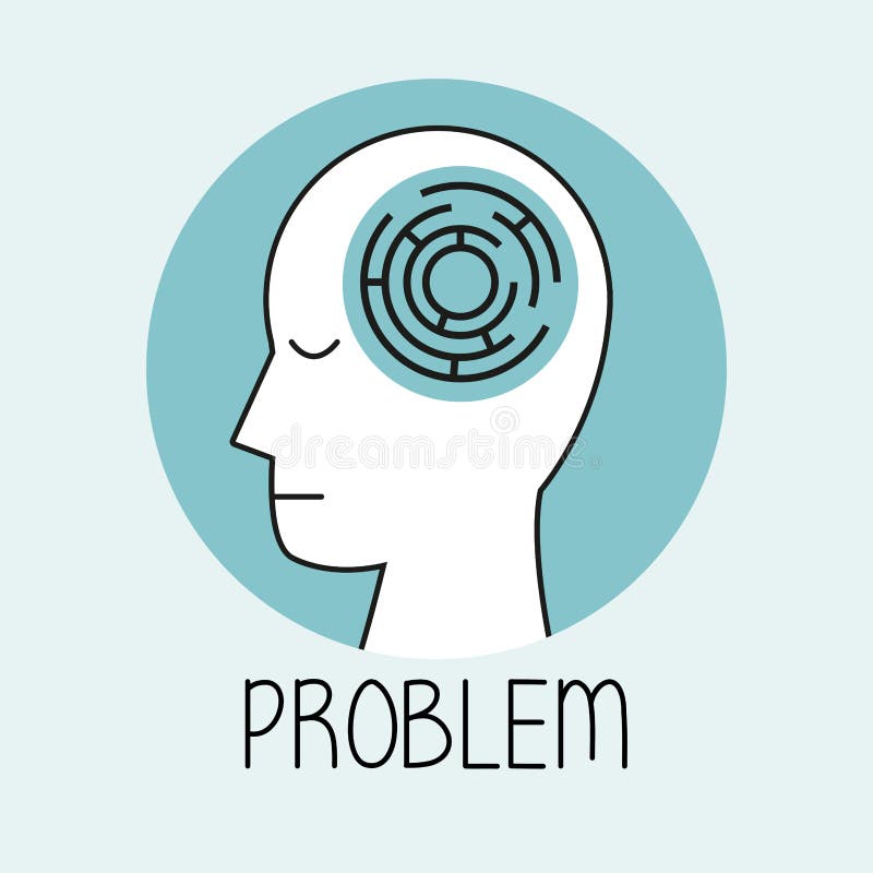 Profile human head problem stock vector. Illustration of background ...