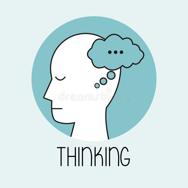 Profile Human Head Thinking Stock Vector - Illustration of symbol ...