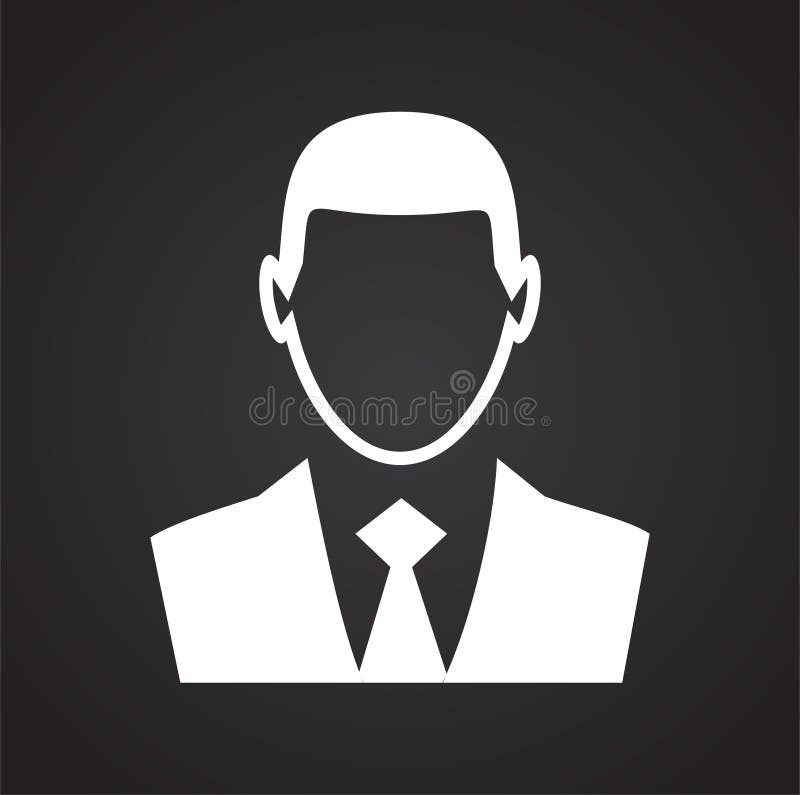 Profile Icon on Black Background for Graphic and Web Design, Modern ...