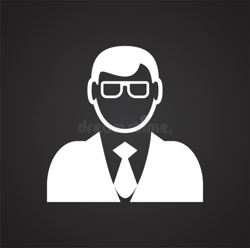 Profile Icon on Black Background for Graphic and Web Design, Modern ...