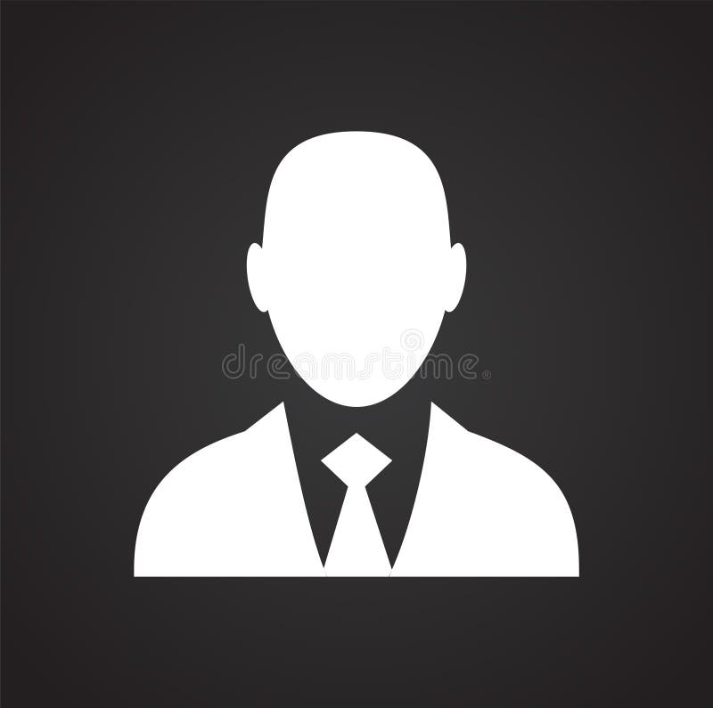 Profile Icon on Black Background for Graphic and Web Design, Modern ...
