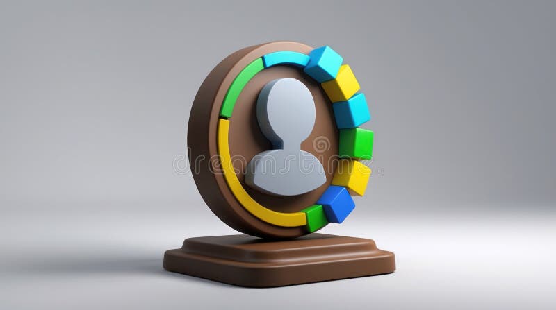Profile Icon, 3D Render, Colorful Blocks, Award, Achievement Stock ...