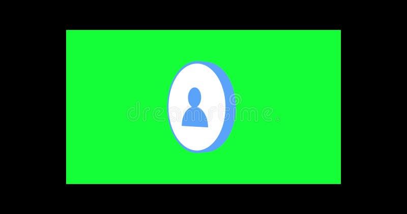 Profile Icon Rotate on Green Screen Stock Footage - Video of vector ...