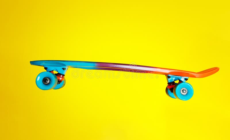 Profile Image of Color Skate Board Isolated Over Yellow Stock Photo ...