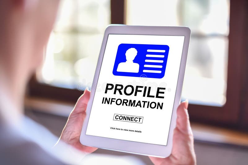 Profile Information Concept on a Tablet Stock Image - Image of user ...