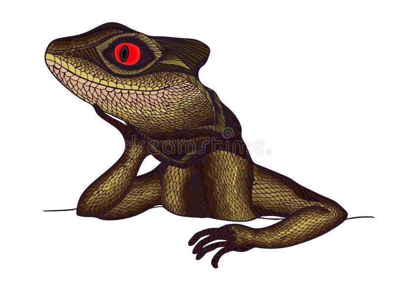 Lizard Hand-drawn Illustration in Sketch Style Stock Illustration ...