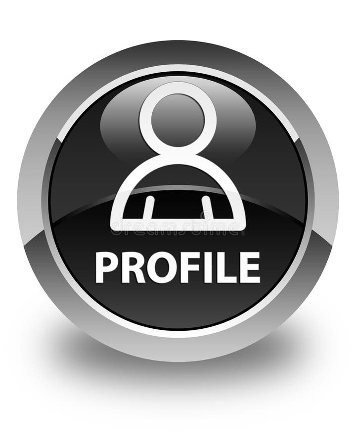 Profile (member Icon) Glossy Black Round Button Stock Illustration ...